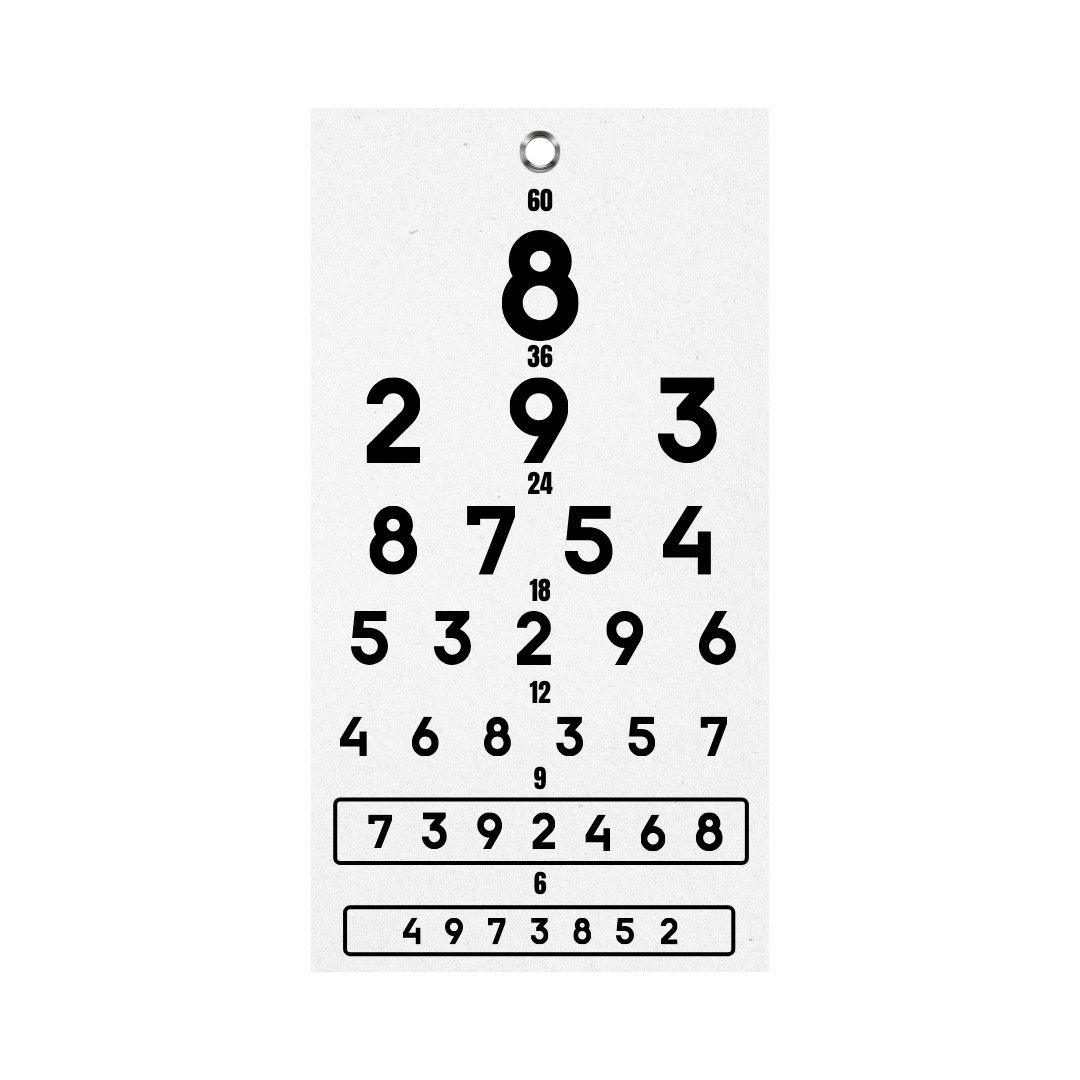 Medical Eye Examination Sheet – Snellen Vision Test Chart 2pc