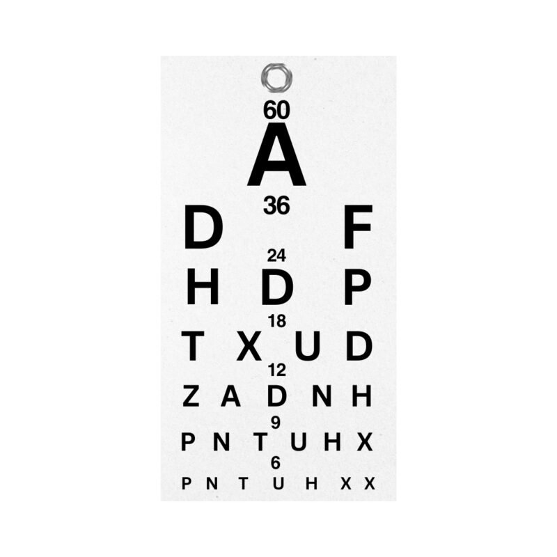 Medical Eye Examination Sheet – Snellen Vision Test Chart 2pc